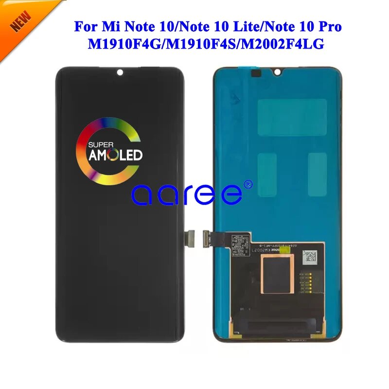 Оригинальный ЖК-дисплей AMOLED для Xiaomi Mi Note 10 Lite, ЖК-дисплей для Xiaomi Mi note 10, ЖК-дисплей, ЖК-экран, сенсорный дигитайзер в сборе N10Pro N10 N10Lite