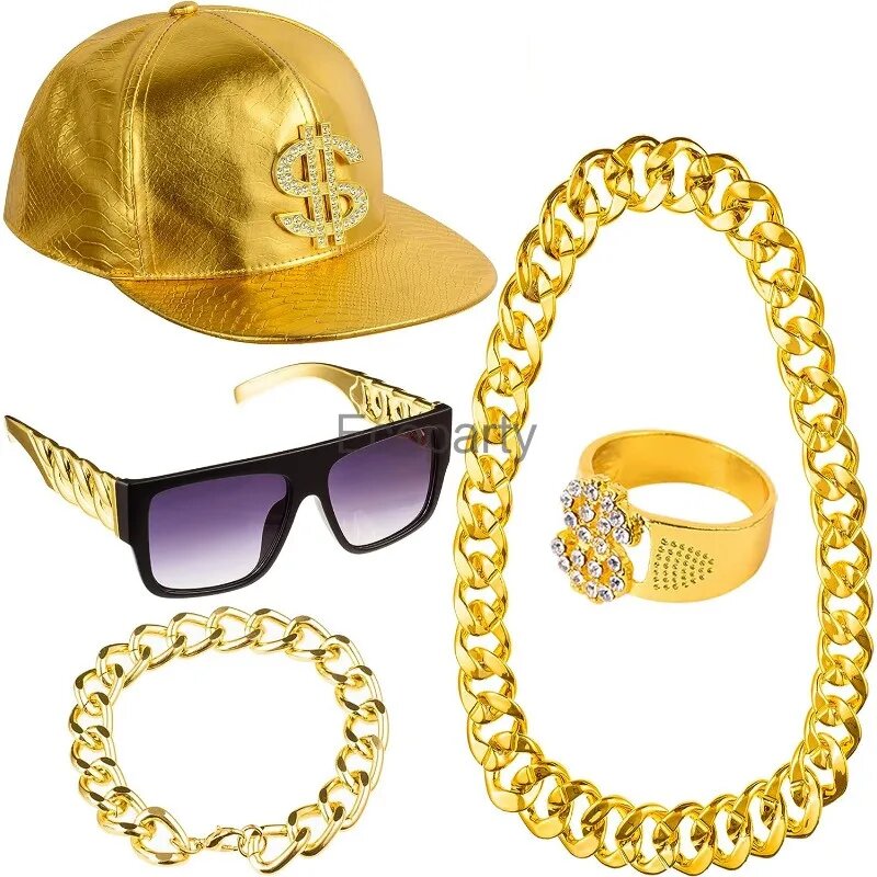 Комплект аксессуаров для костюма хип-хопа 80-х 90-х для мужчин set 1