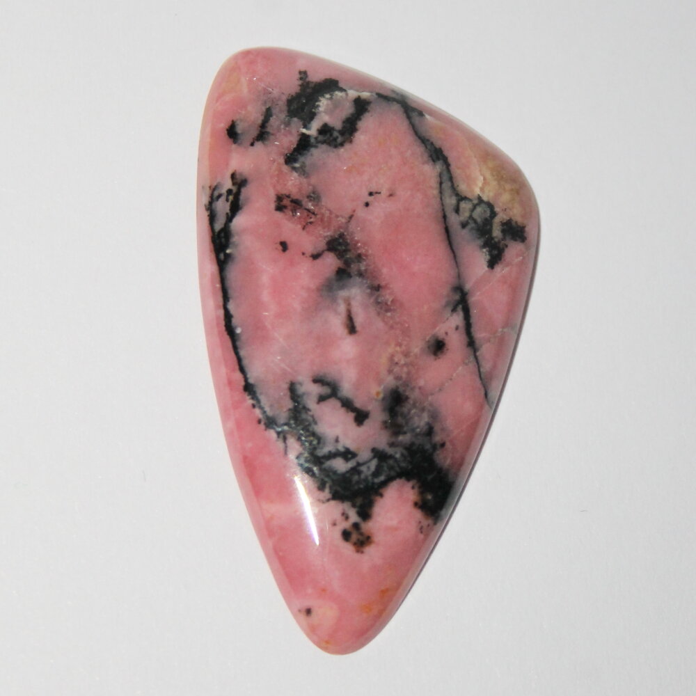 Родонит пейзажный кабошон, натуральный камень, 40х22х3 мм, Урал, «True Stones»