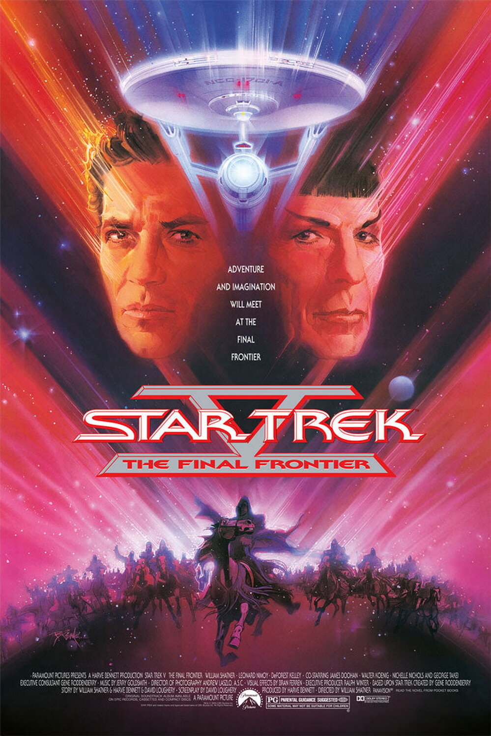Плакат, постер Звёздный путь 5: Последний рубеж* Star Trek V: The Final Frontier**Год:** 1989 на холсте, размер 21х30см
