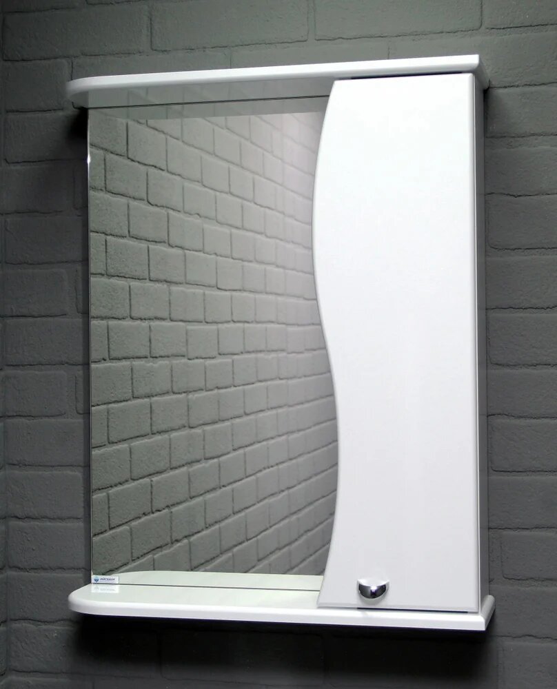 Шкафы с зеркалом в ванную айсберг, Волна 55 правый