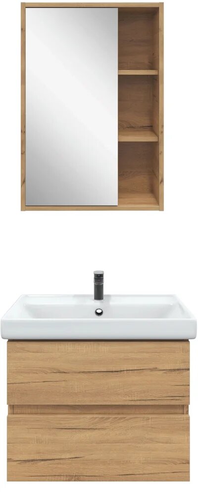 Мебель для ванной комнаты SanStar Lavanti 60 дуб вотан, раковина Фест 60