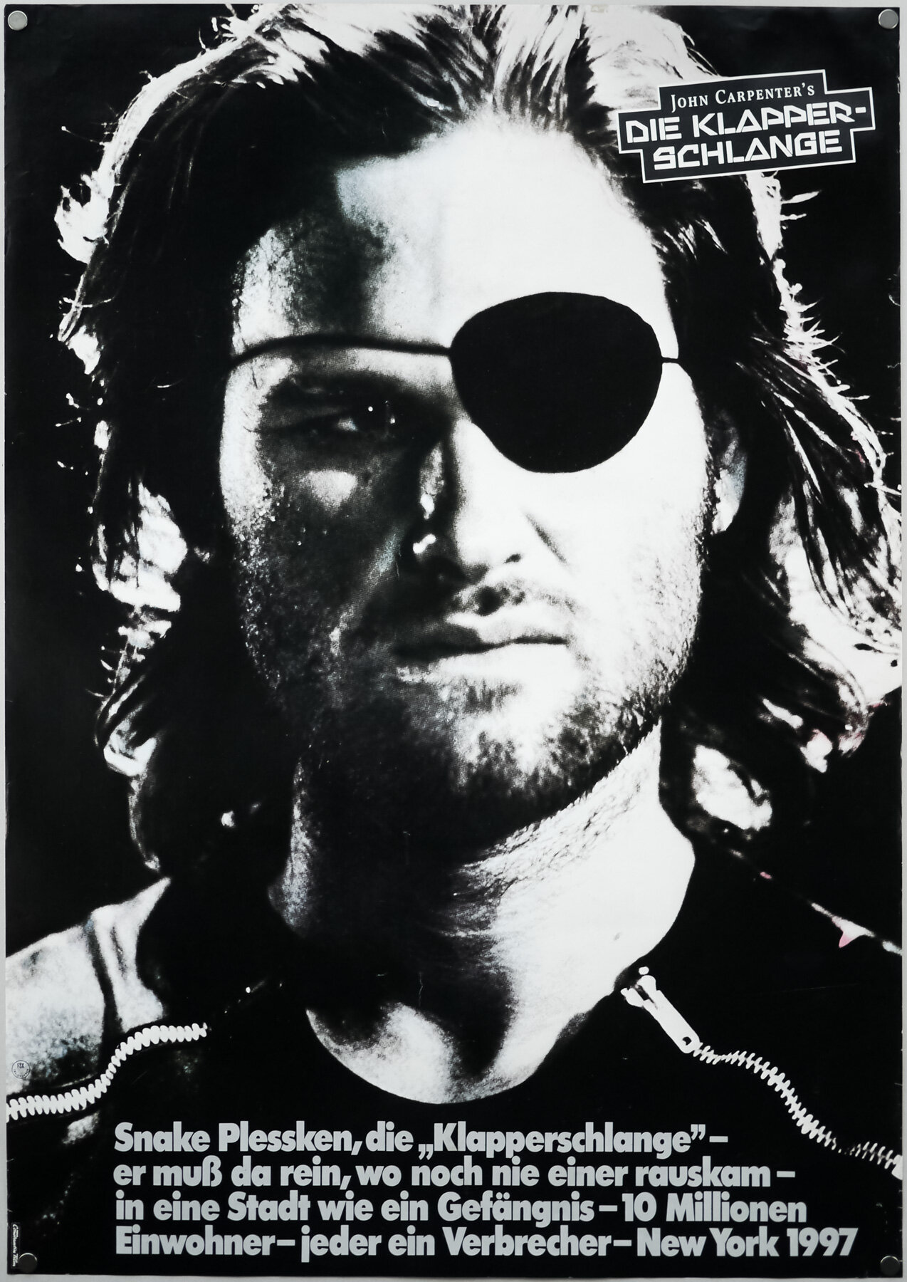 Плакат, постер Побег из Нью-Йорка (Escape from New York 1981) на холсте, размер 21х30см