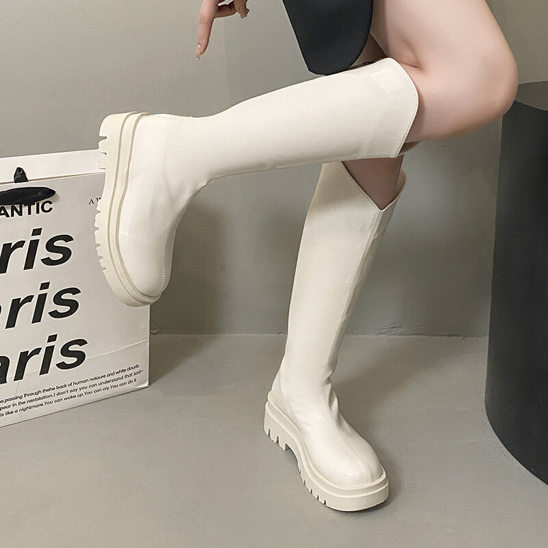 Обувь Martin, женская, весна-осень 2025 года, новые стильные сапоги до колена, высокие рыцарские сапоги от знаменитостей из Интернета, универсальные узкие сапоги на толстой подошве