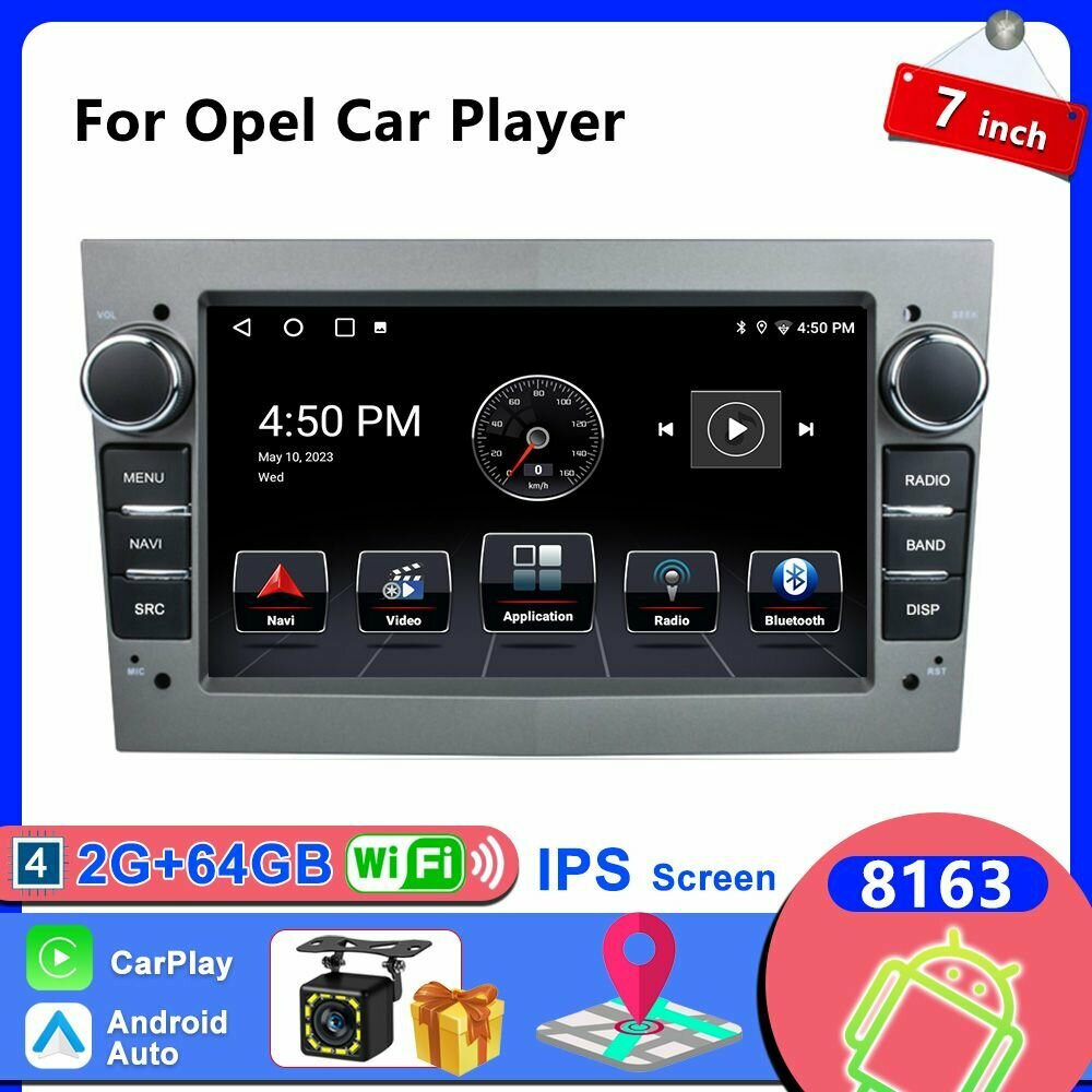 Штатная магнитола опель астра H For Opel Astra Vectra Corsa Zafira B Андроид Carplay Android Auto Навигатор сенсорный экран 7 дюймов 2+64