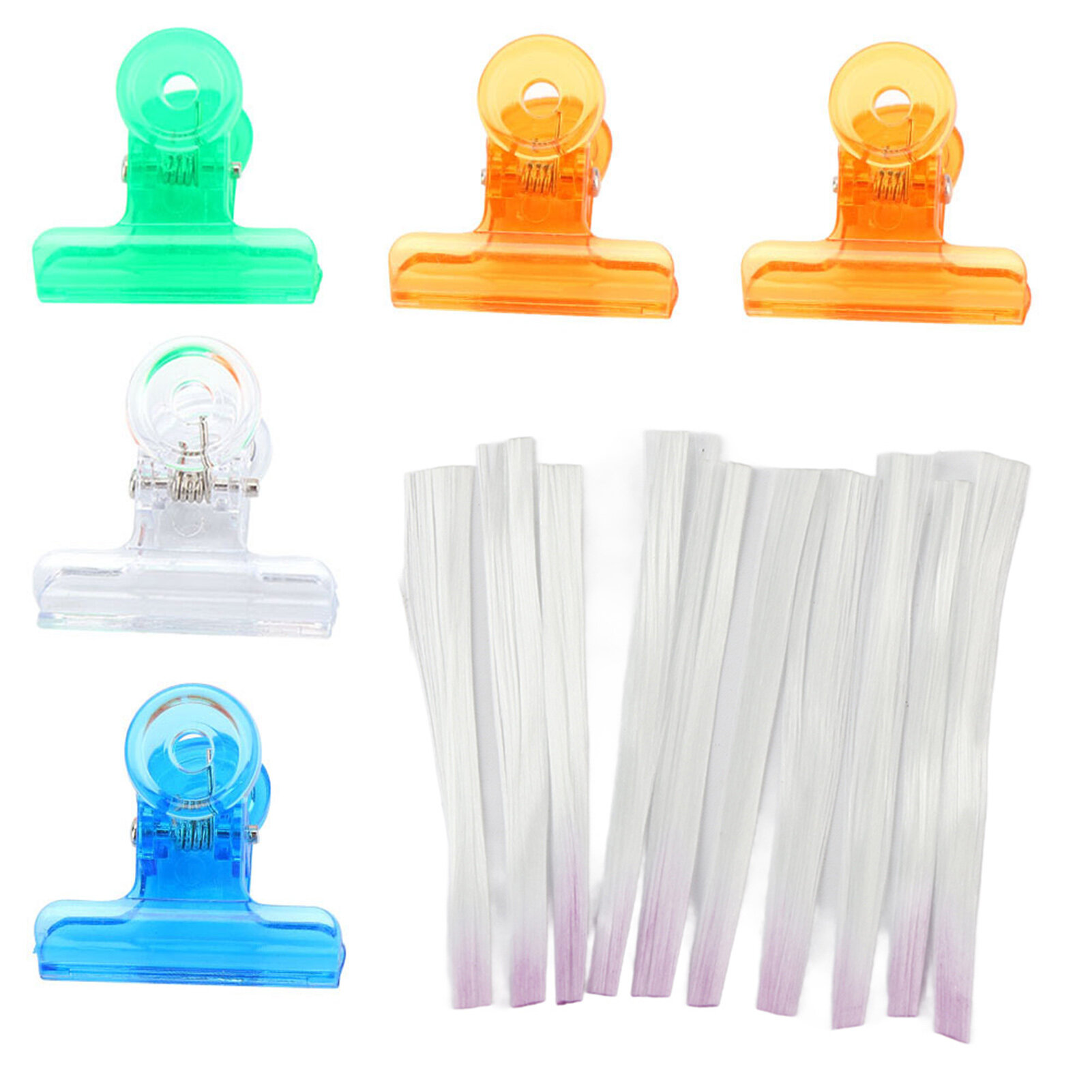 10 шт. накладных ногтей из стекловолокна для маникюра, акриловые типсы для наращивания, 5 шт. зажимов для дизайна ногтей