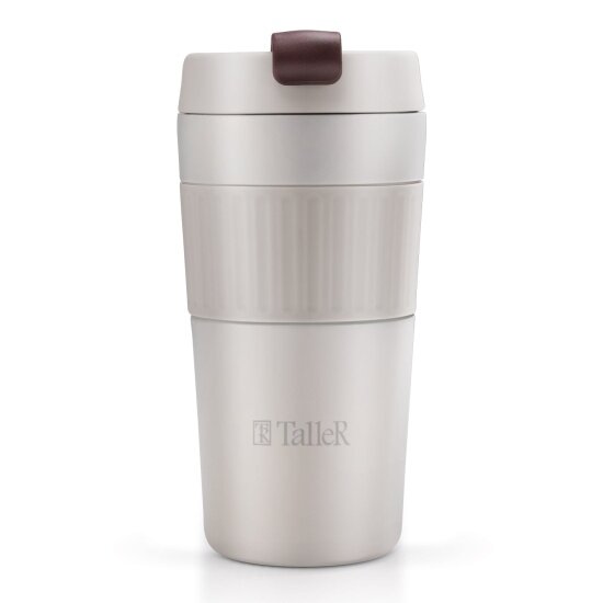 Термокружка Taller HUGGE 0.35 л, нерж. сталь/пластик, бежевый (TR-22438)