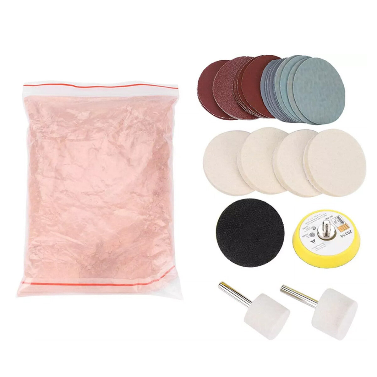 Набор для полировки стекла 8 унций оксида церия + шлифовальный диск + шершавая полировальная подушка + фетр