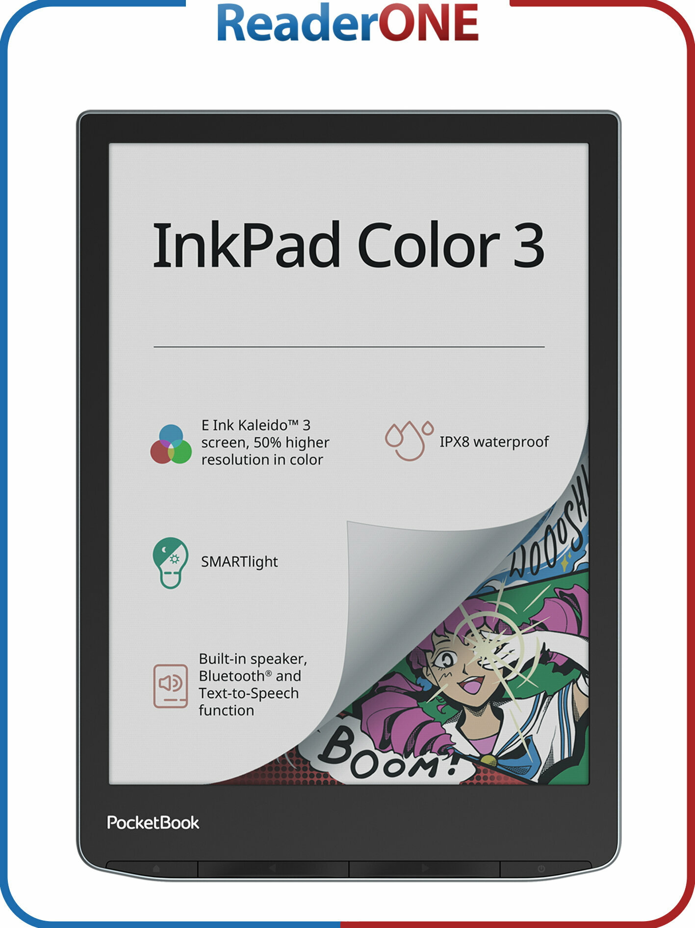 Электронная книга PocketBook 743K3 InkPad Color 3, E-Ink Kaleido 3, 7,8", Stormy sea