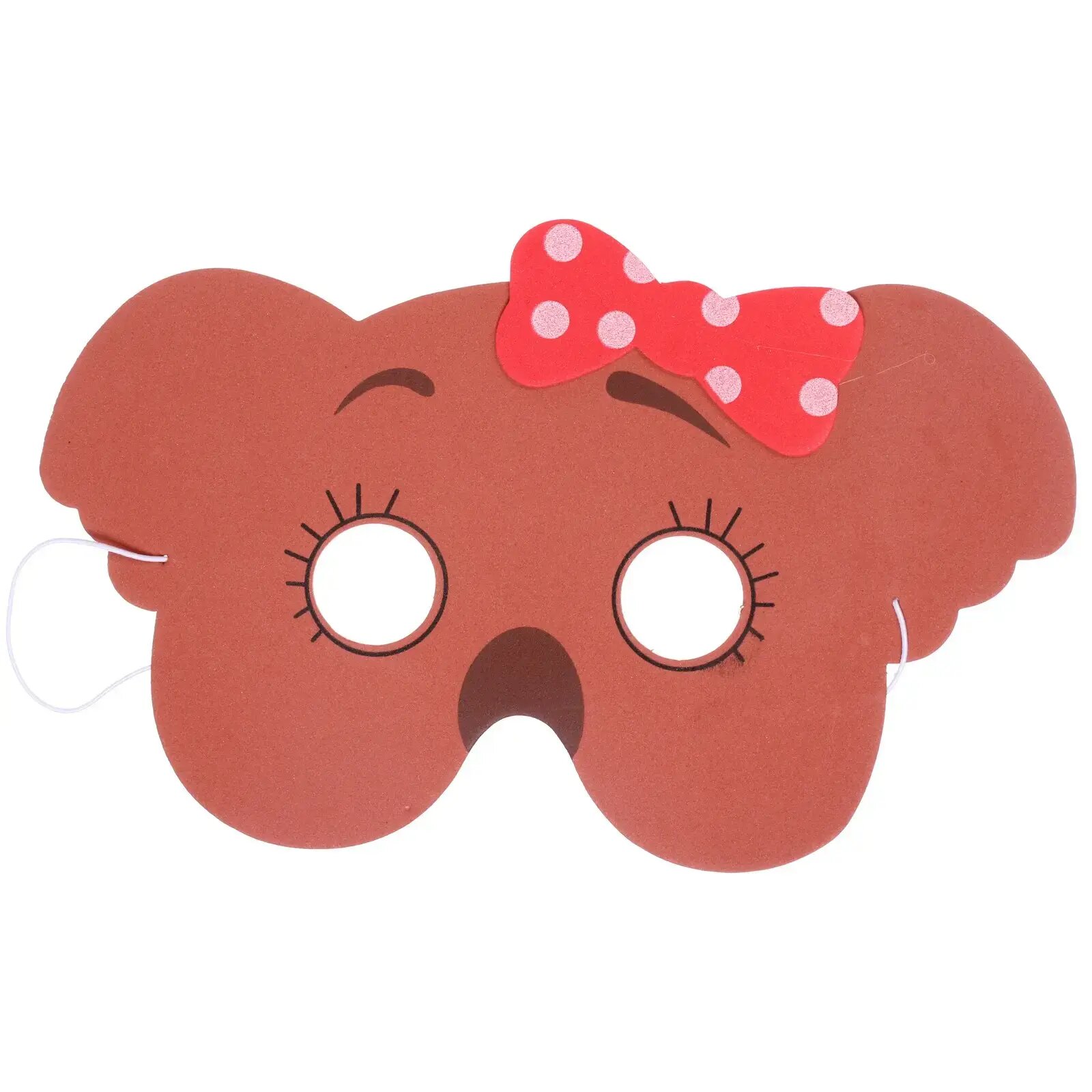 Маска карнавальная 'Медвежонок Лилу', коричневая, с бантом, для детей