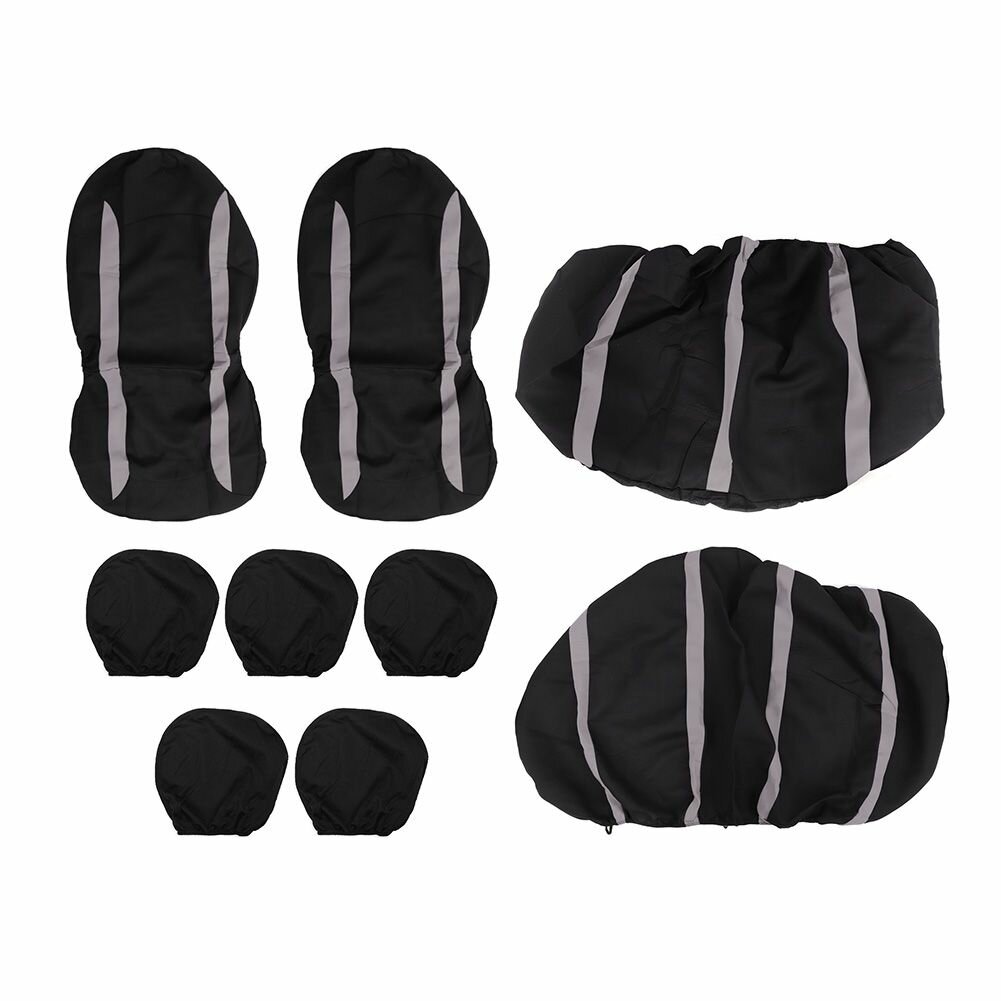 9 шт. чехлов сидений (5-мест, серый/черный)