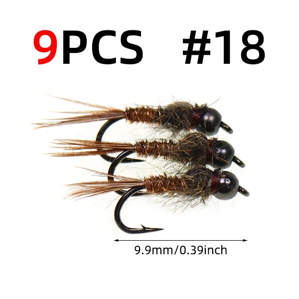 Wifreo искусственные нахлыстовые мухи 9 шт. 9pcs size 18