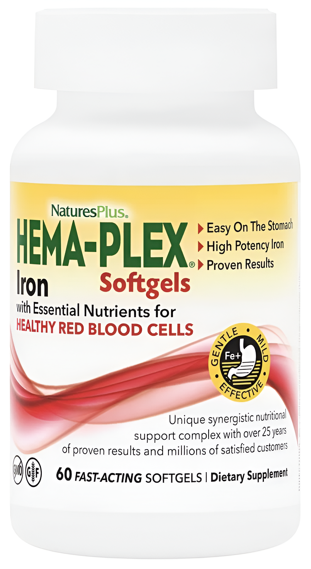 Natures Plus Hema-Plex Iron with Essential Nutrients, Хема-Плекс 60 гел. капсул