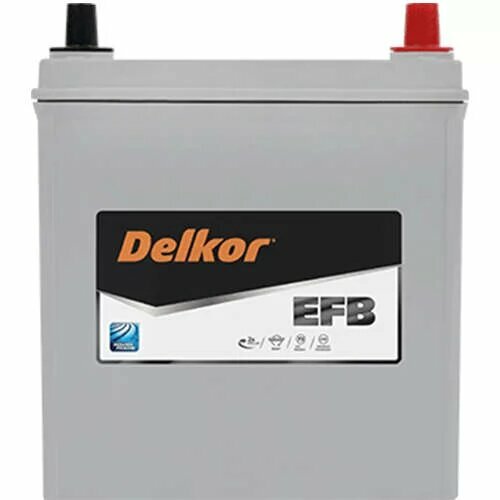 Аккумулятор автомобильный DELKOR EFB 60B20L 43 Ah 400 A (196х128х224) ОП 196x128x224