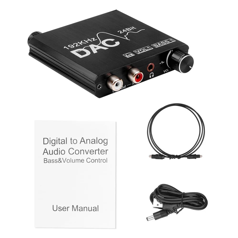 Nku 192 кГц 24 бит цифро-аналоговый аудио преобразователь DAC Amp коаксиальный Оптический SPDIF в L/R RCA 3,5 мм стерео разъем для ТВ динамика