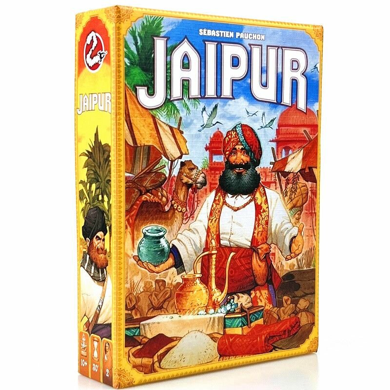 Настольная игра для двоих Jaipur, карточная стратегия восточного базара, языконезависимое издание 2009, подарок для пары или друзей, компактная игра в дорогу