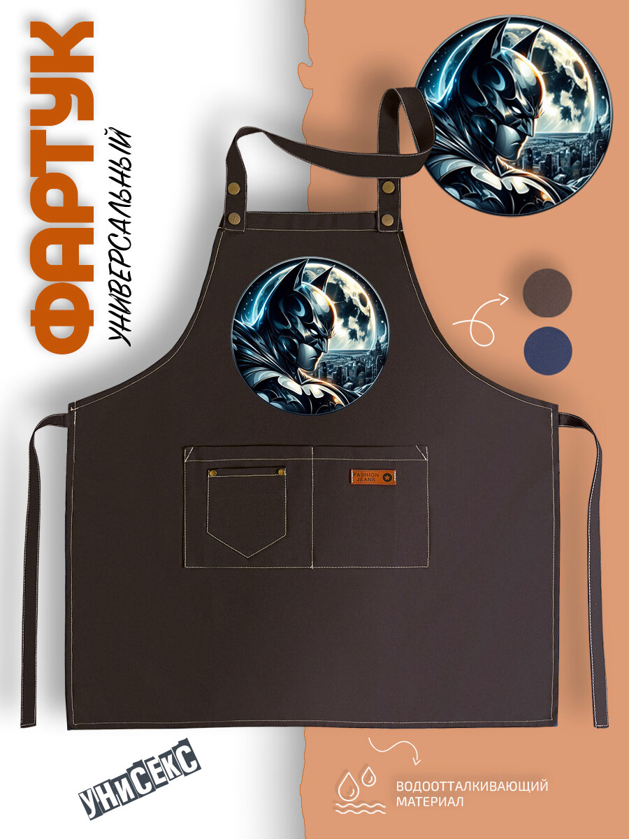 Фартук кухонный Бэтмен Batman универсальный с принтом поварской