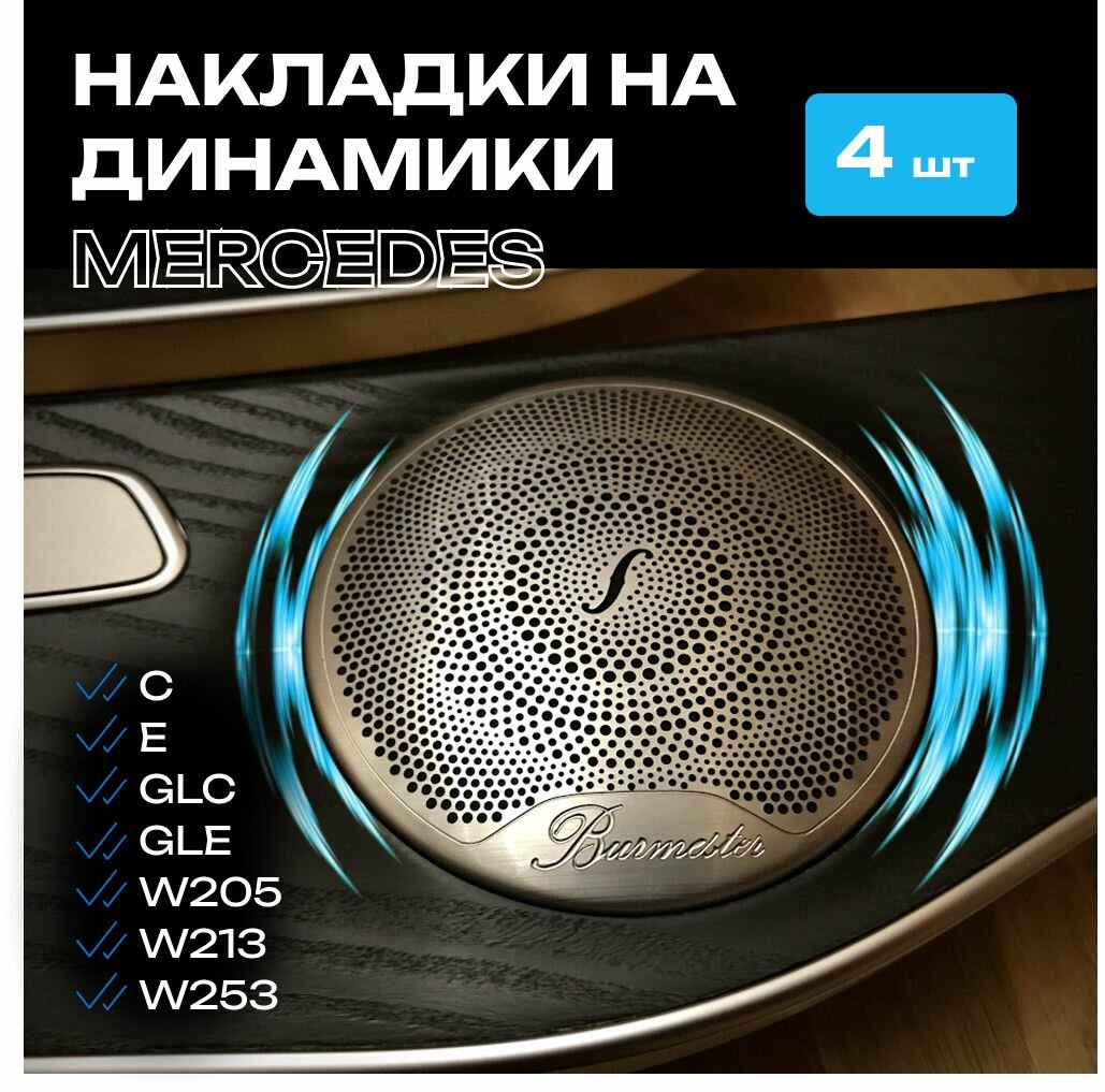 Оригинал Накладки на Динамики для Mercedes-Benz Burmester 4шт. C, E, GLC, GLE; w205, w213, w253