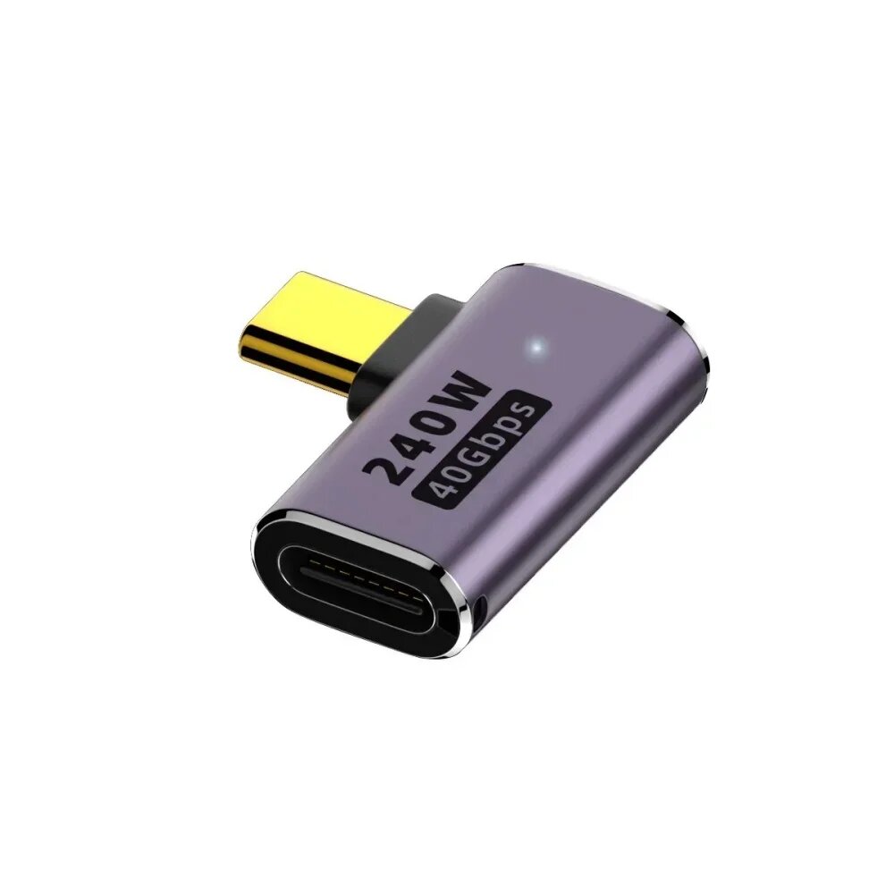 Адаптер USB4.0 Type-C папа-мама 240W 40Gbps 90° Style B
