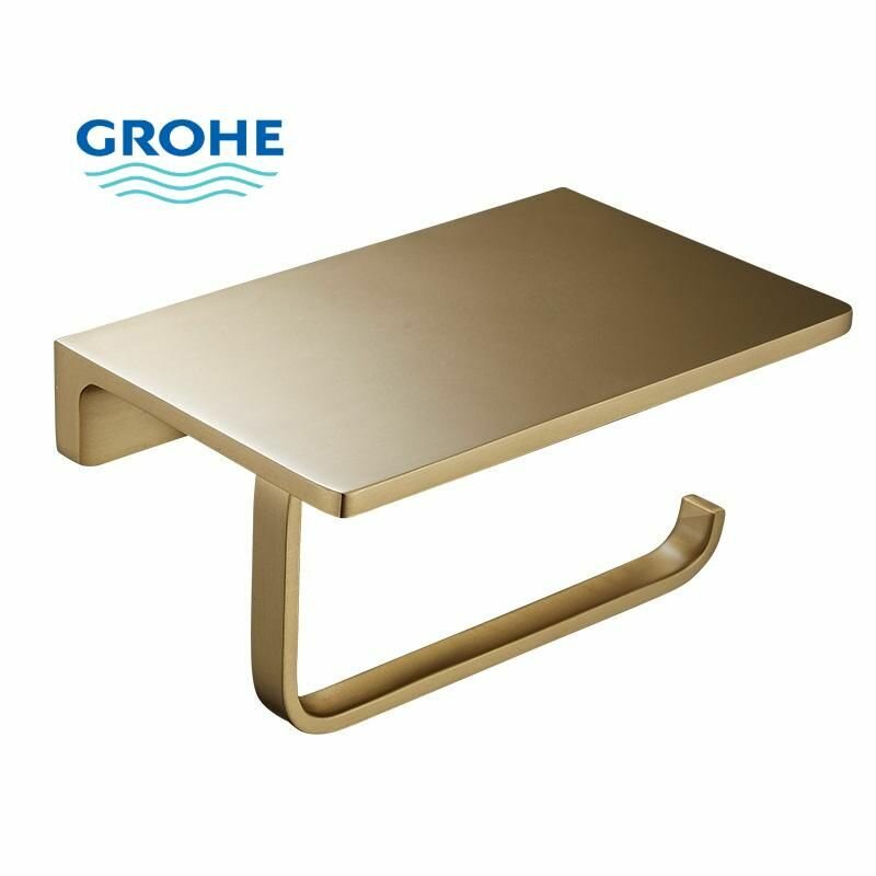 GROHE Держатель для туалетной бумаги "WS00", Декоративное изделие матового золота, размеры 14 на 10 на 9 сантиметров