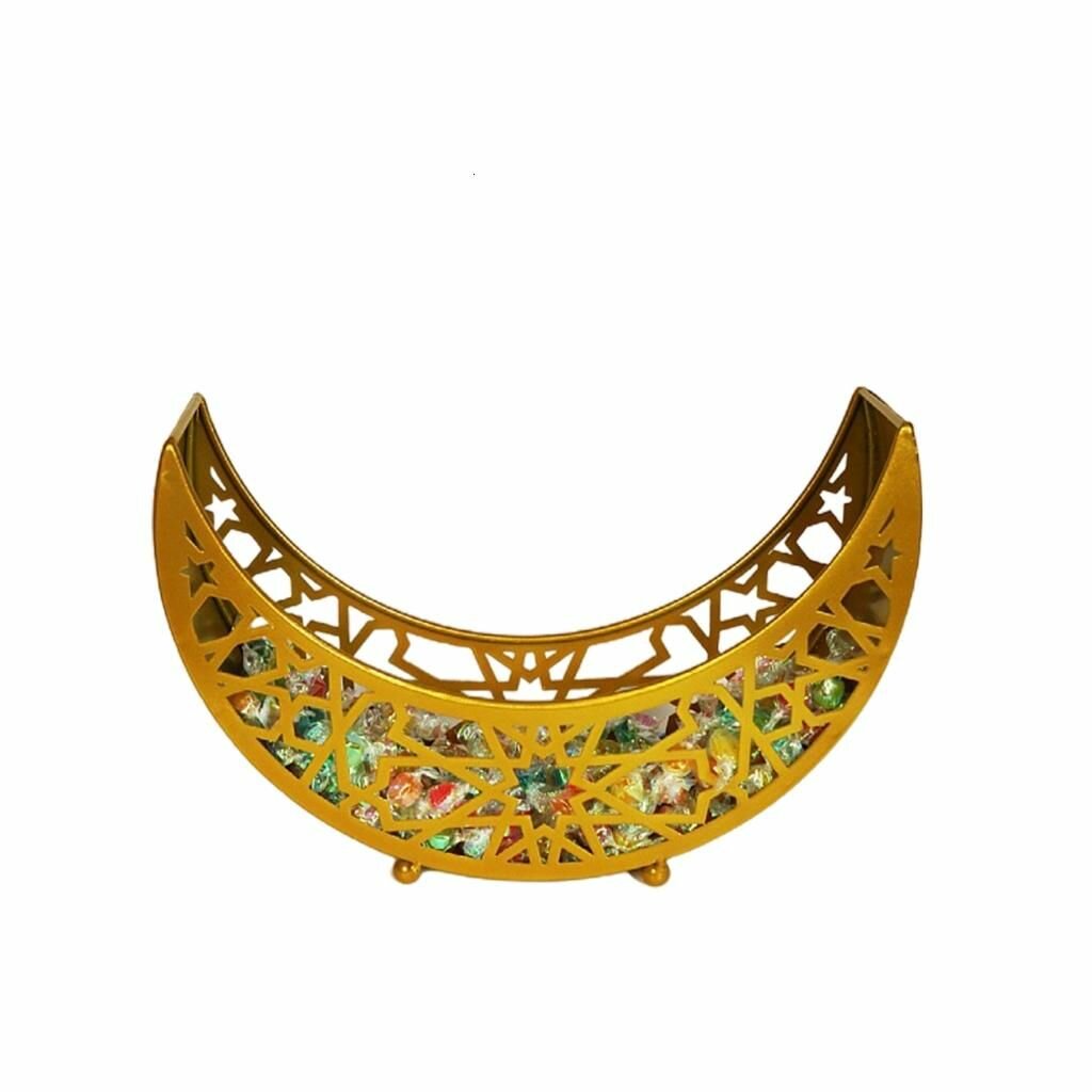 Поднос для еды Moon Star из кованого железа-Moon Paint Gold B