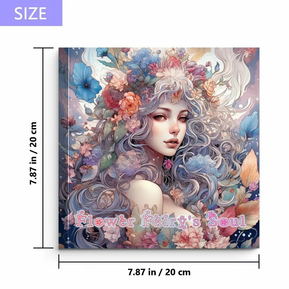 Книжка-раскраска цветочная фея, Альбом для рисования эльфы, высокое качество Книга каракулей 20 см*20 см, подходит для раскрашивания как взрослыми, так и детьми