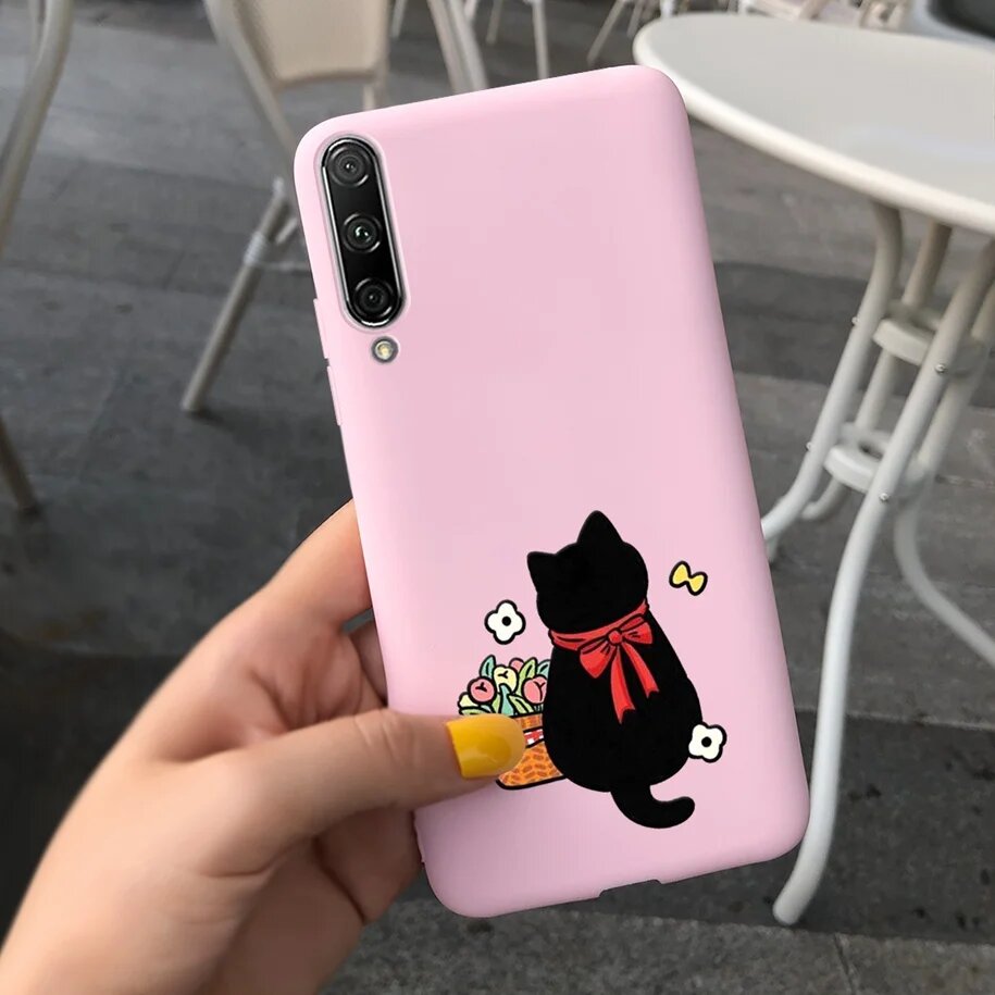 Чехол для Honor 9X с черным котом, cat-c17