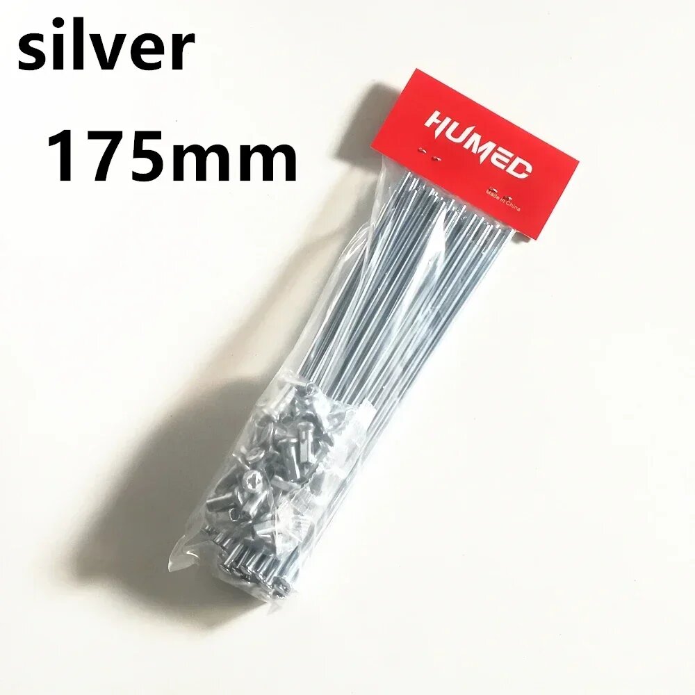 36 шт./лот, спицы колес мотоцикла, соски для пит-байка # 45 стальная проволока 8G 4,0 × 170/175/180/190/195/200/205/210 мм мотоциклетные спицы, Серебряный