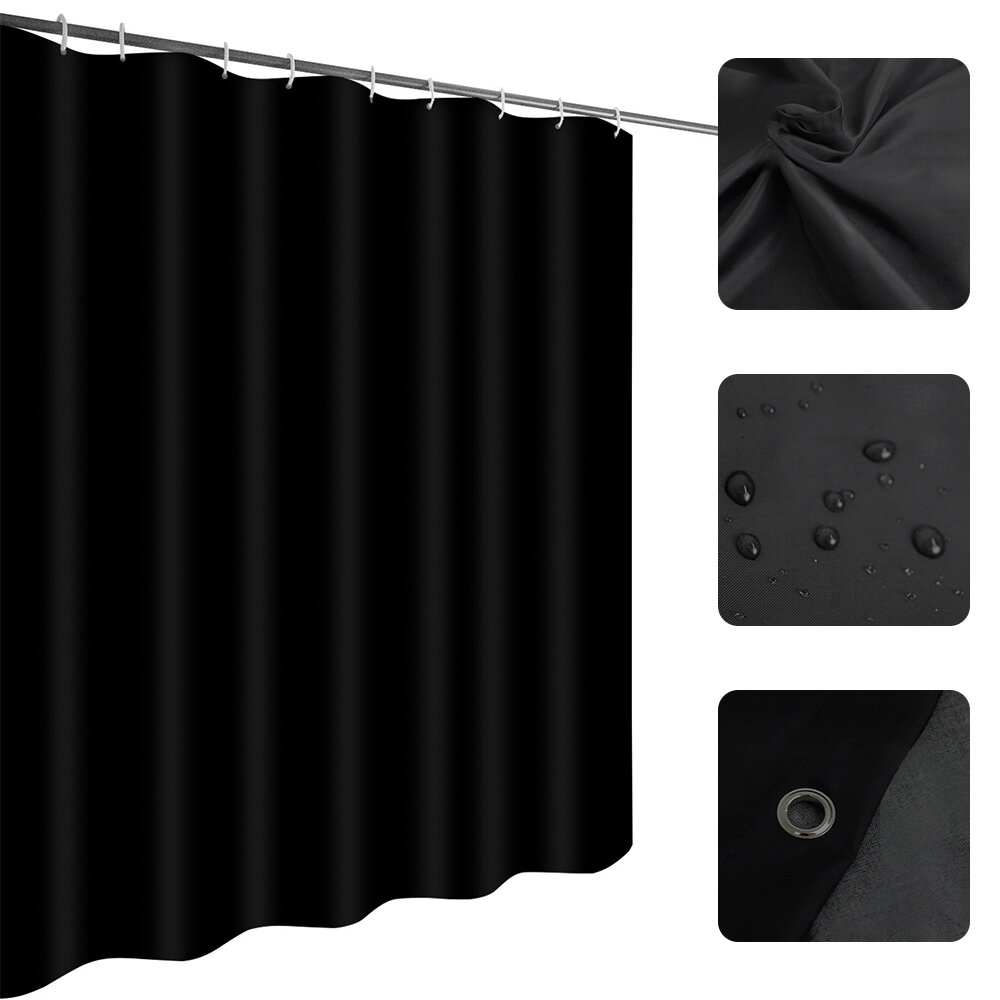1 шт. Водонепроницаемая занавеска для душа, разделительная перегородка для ванной комнаты, устойчивая к плесени, однотонная полиэстеровая ткань, аксессуары для ванной комнаты