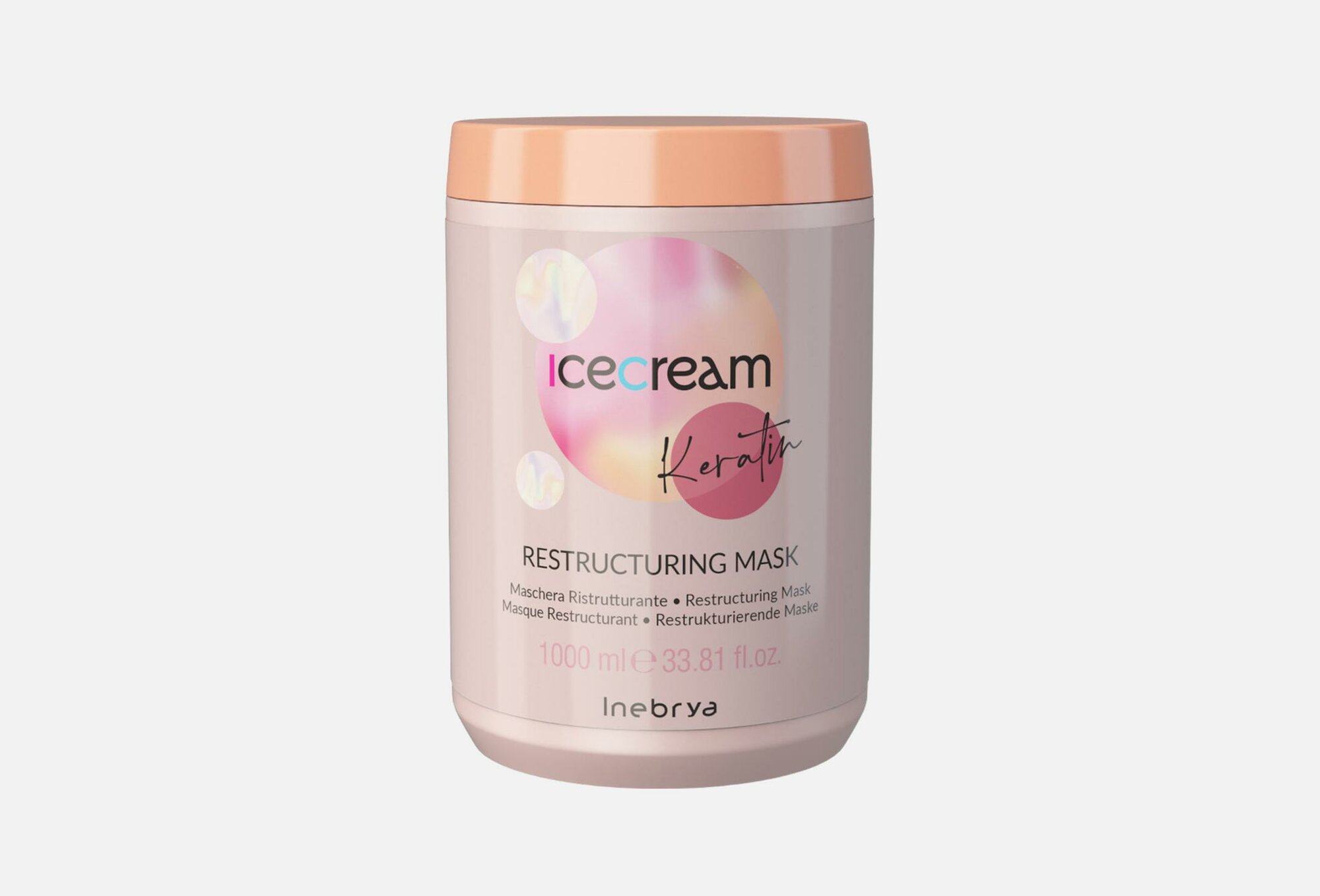 Укрепляющая маска для волос INEBRYA ice-cream kerarin Restructuring 1000 мл