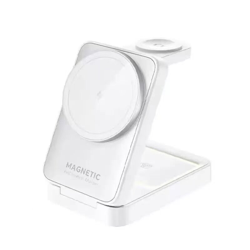 Беспроводная зарядка для iphone android, зарядная станция 3 в 1 для AirPods, Apple Watch, док станция для айфон magsafe