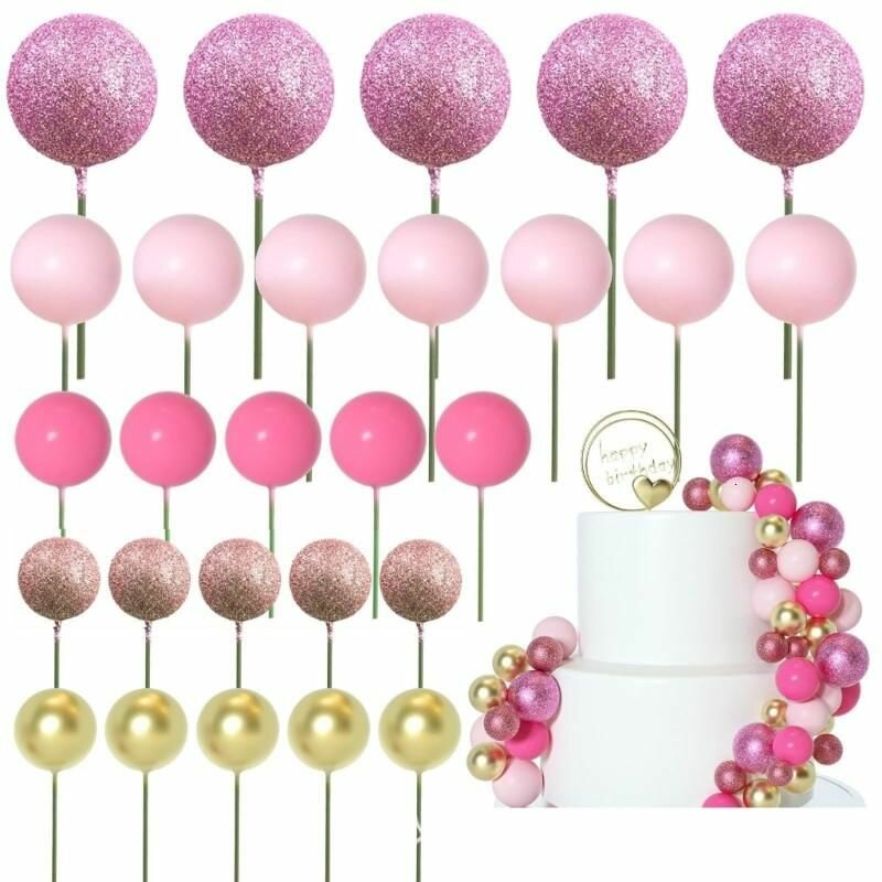 50peeces Cake Decoration Set круглое декоративное закуски для вечеринки, Розово-красный