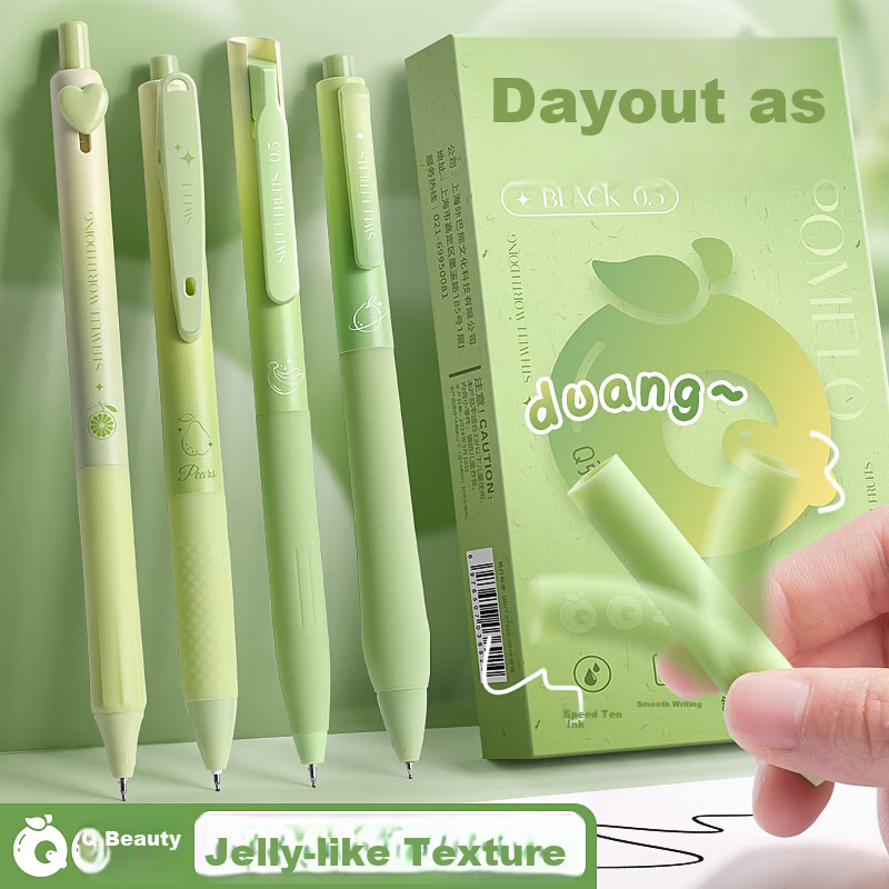 Kabaxiong Retractable Gel Pen Set, Jelly Feel, Student Quick-Drying for Exam Practice, ST Tip, Simple Ins-Style, Dayu As