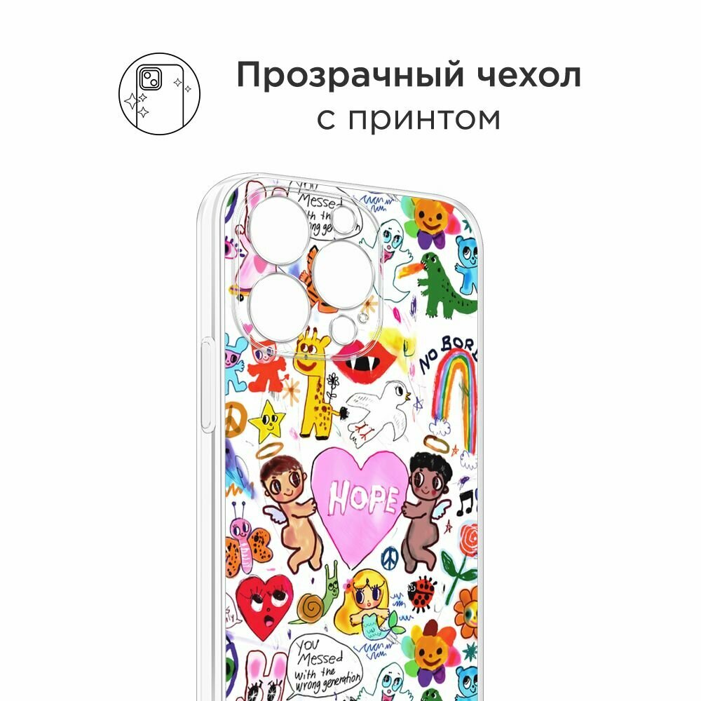 Чехол на Apple iPhone 6 Plus/6S Plus / Айфон 6 Плюс/Айфон 6С Плюс с принтом "Милые рисунки" — фото 1