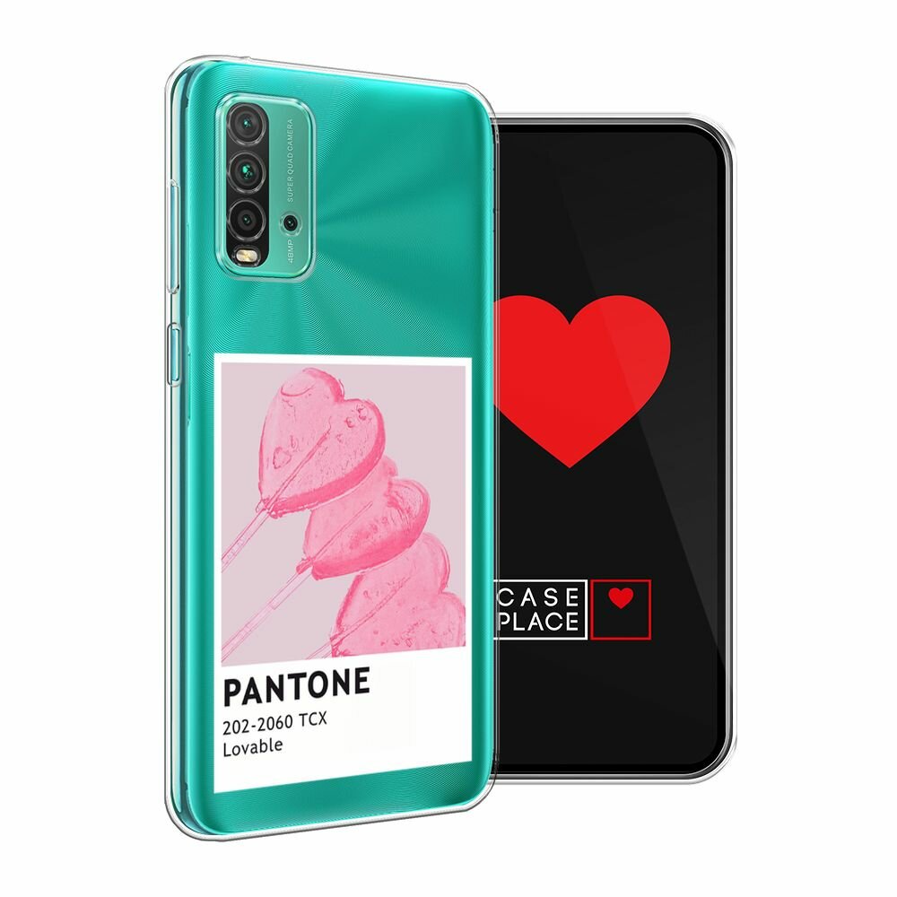 Чехол на Xiaomi Redmi 9T / Сяоми Редми 9Т с принтом "Pantone Lovable 2 - 14 февраля", прозрачный — фото 1