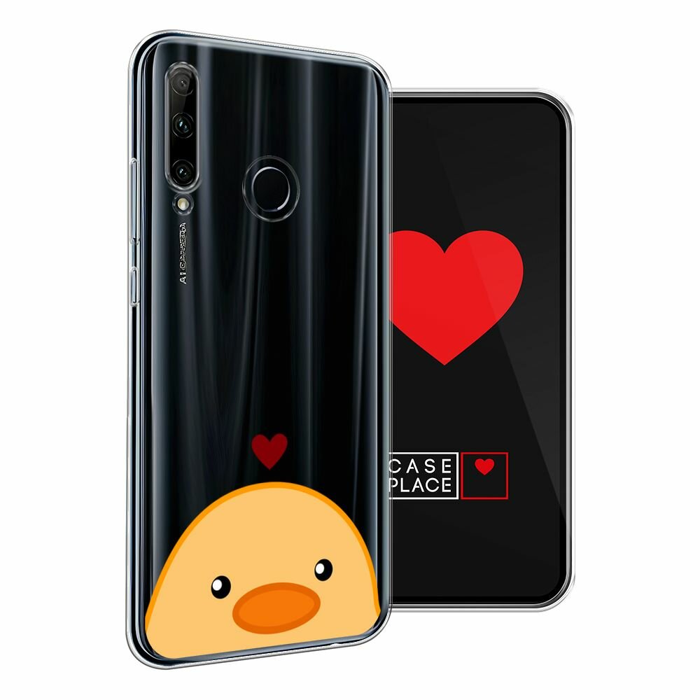 Чехол на Honor 10i/20 Lite 2019/20e/Huawei P Smart Plus 2019 с принтом "Влюблённая уточка - 14 февраля", прозрачный — фото 1
