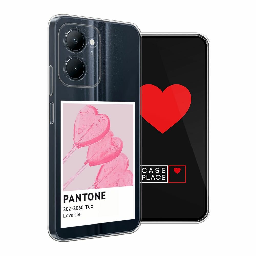 Чехол на Realme C33 / Реалми С33 с принтом "Pantone Lovable 2 - 14 февраля", прозрачный — фото 1