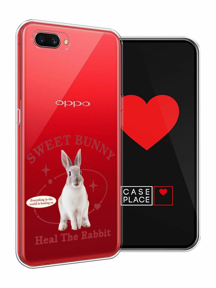 Чехол на Oppo A3s / Oppo A3s с принтом "Heal the rabbit", прозрачный — фото 1