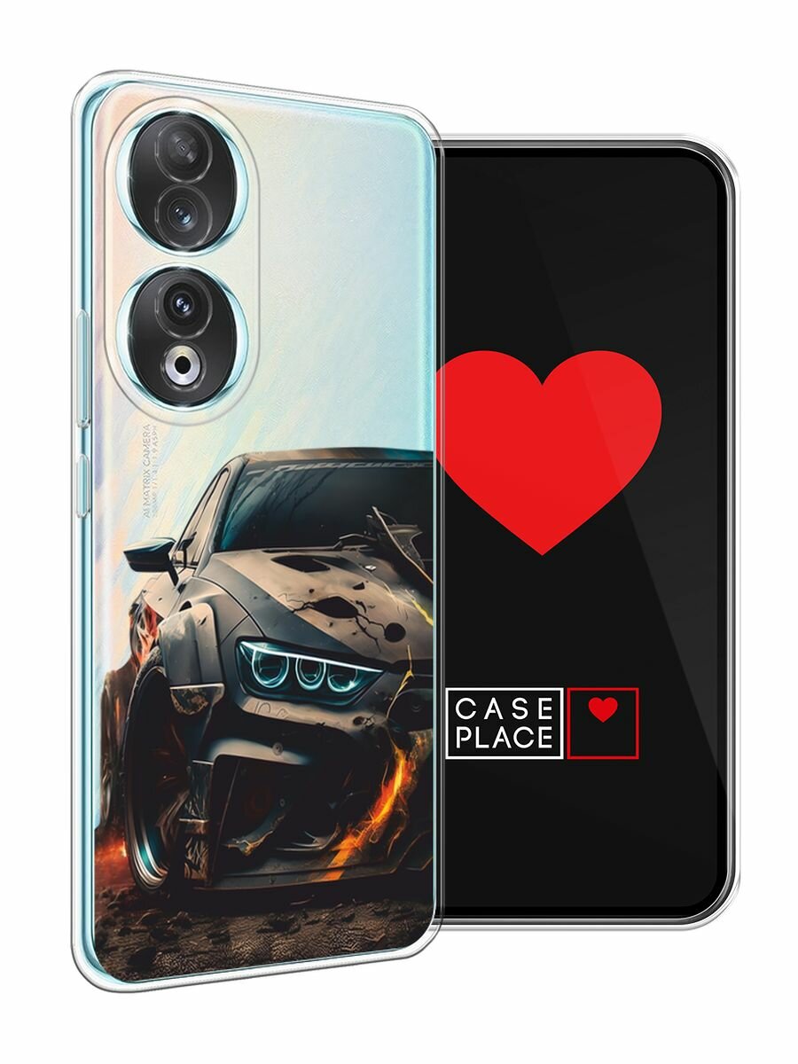 Чехол на Honor 90 / Хонор 90 с принтом "На износ", прозрачный — фото 1