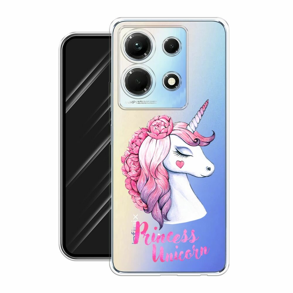 Чехол на Infinix Note 30 4G / Инфиникс Нот 30 4G с принтом Princess Unicorn, прозрачный — фото 1