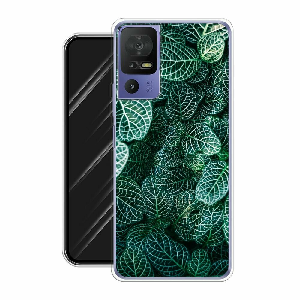 Силиконовый чехол на TCL 40 SE / ТСЛ 40 SE с принтом Цветочный узор 20 — фото 1