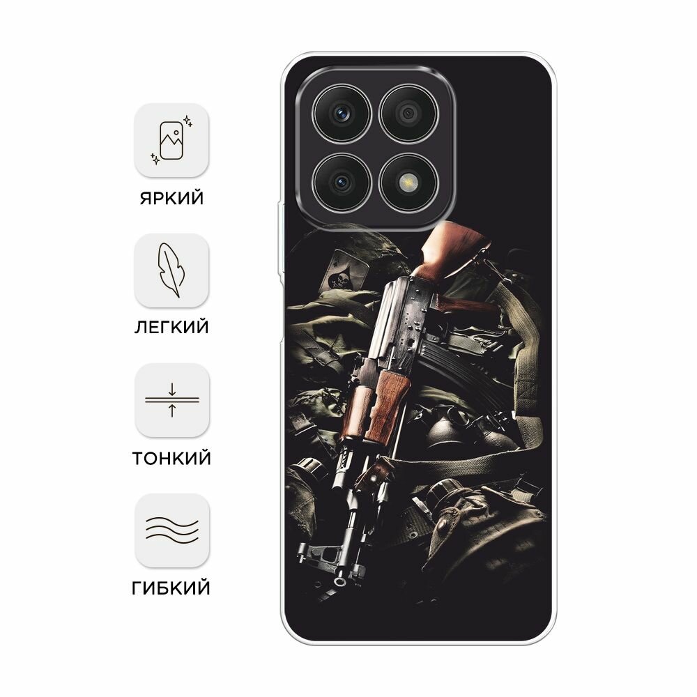Силиконовый чехол на Honor X8A / Хонор X8A с принтом "Автомат" — фото 1