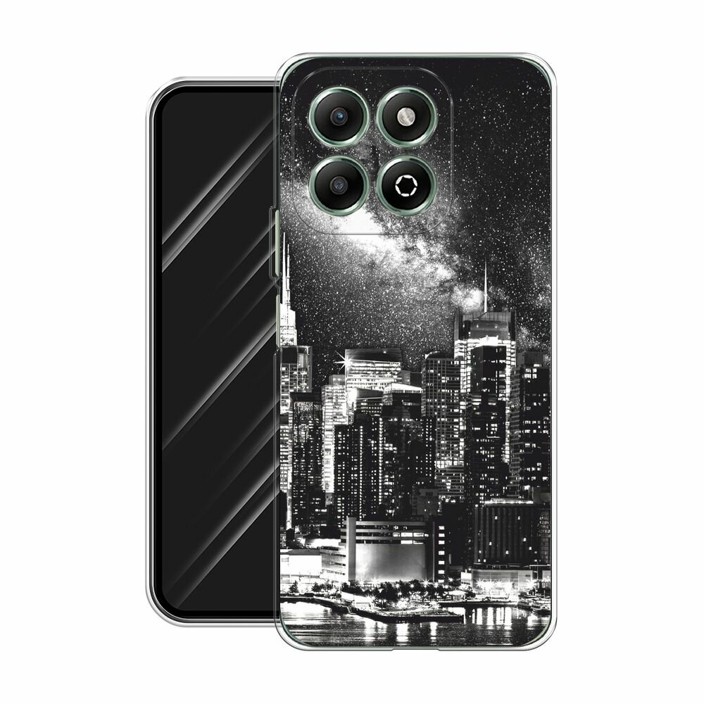 Силиконовый чехол на Honor X6b / Хонор X6b с принтом "Ночной Нью-Йорк" — фото 1