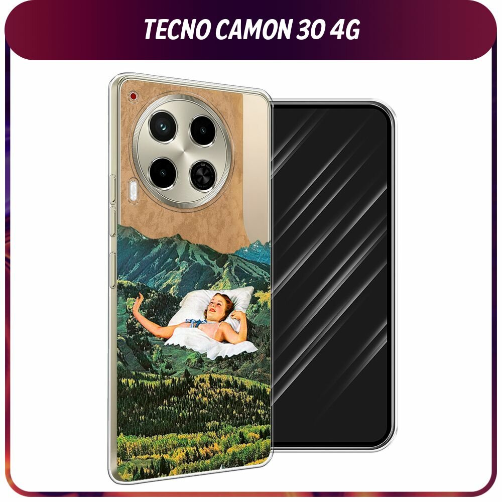 Чехол на Tecno Camon 30 4G / Текно Камон 30 4G с принтом Good morning, my darling, прозрачный
