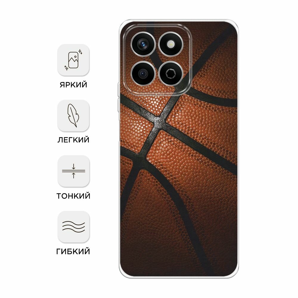 Чехол на Honor X7c / Хонор X7c с принтом "Баскетбольный мяч" — фото 1