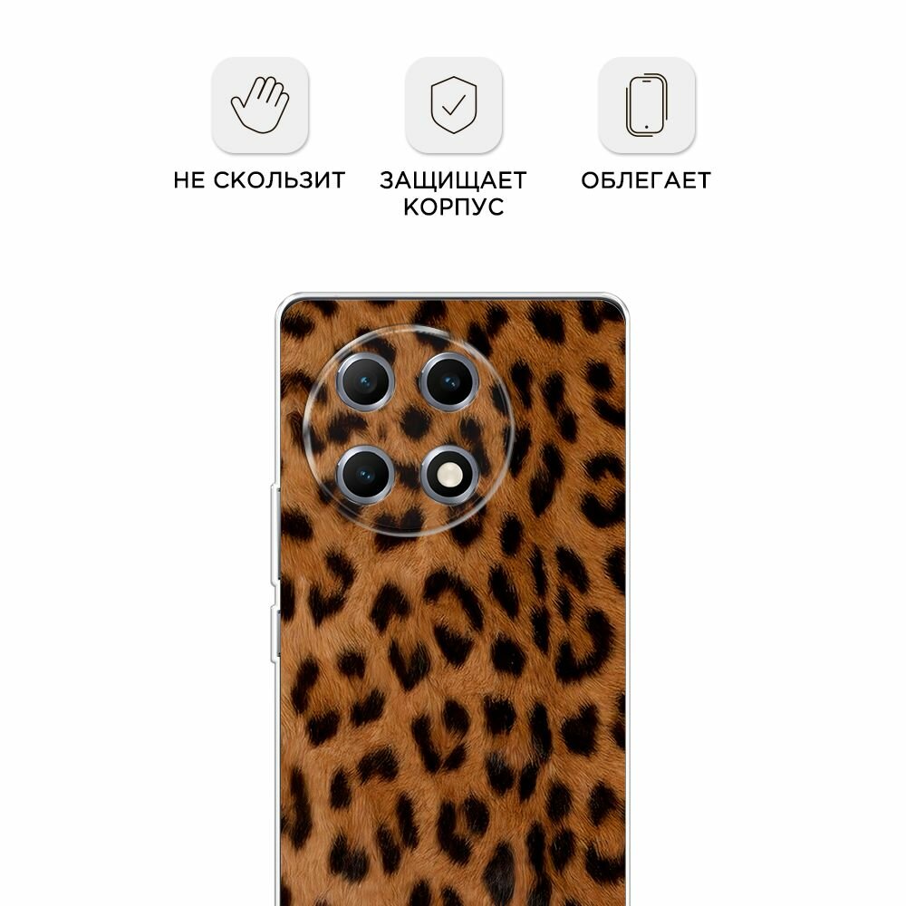 Чехол на Tecno Camon 30S / Текно Камон 30S с принтом "Мех леопарда" — фото 1