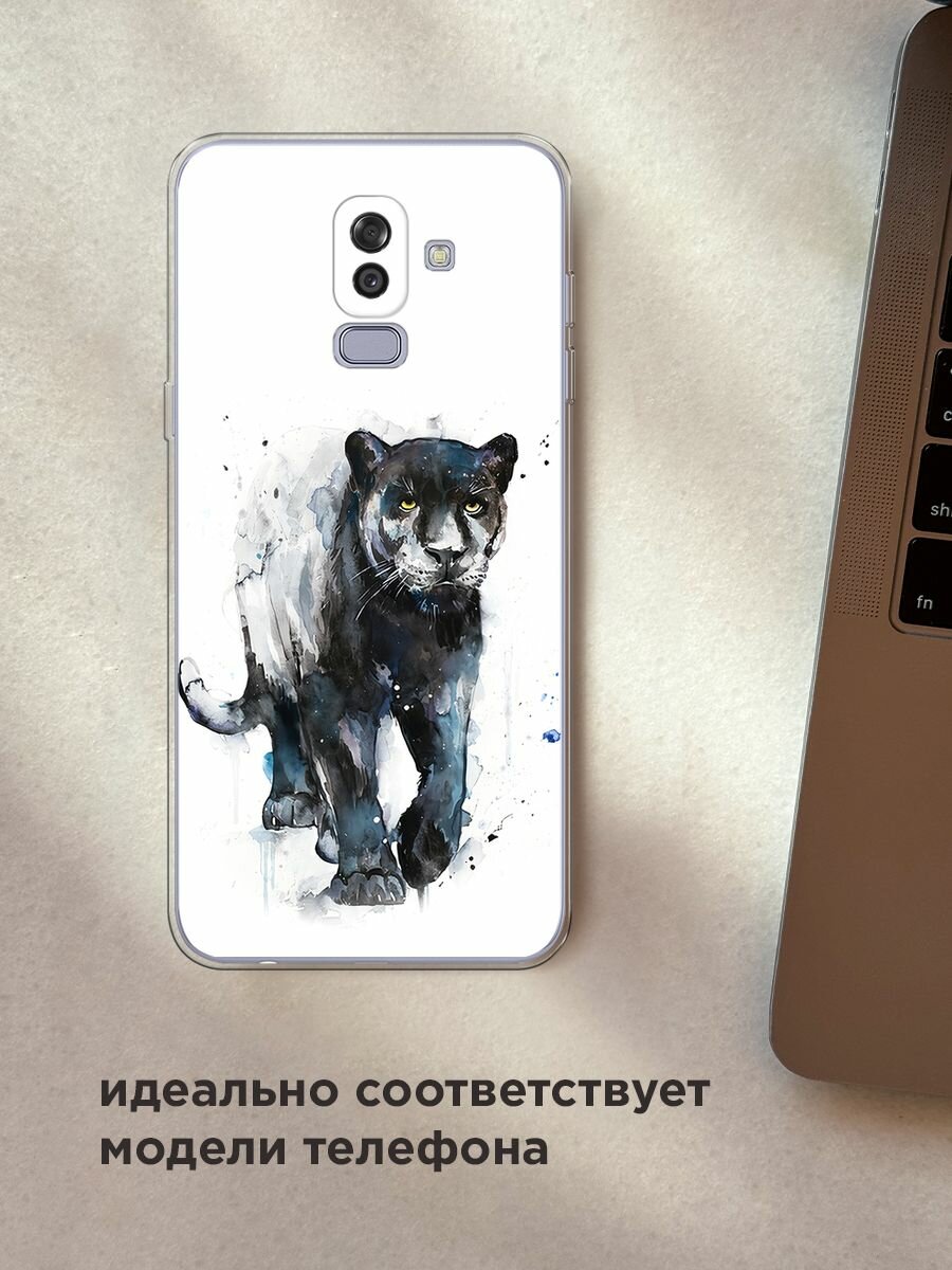 Чехол на Samsung Galaxy J8 / Самсунг Галакси Джей 8 с принтом "Пантера арт 3" — фото 1