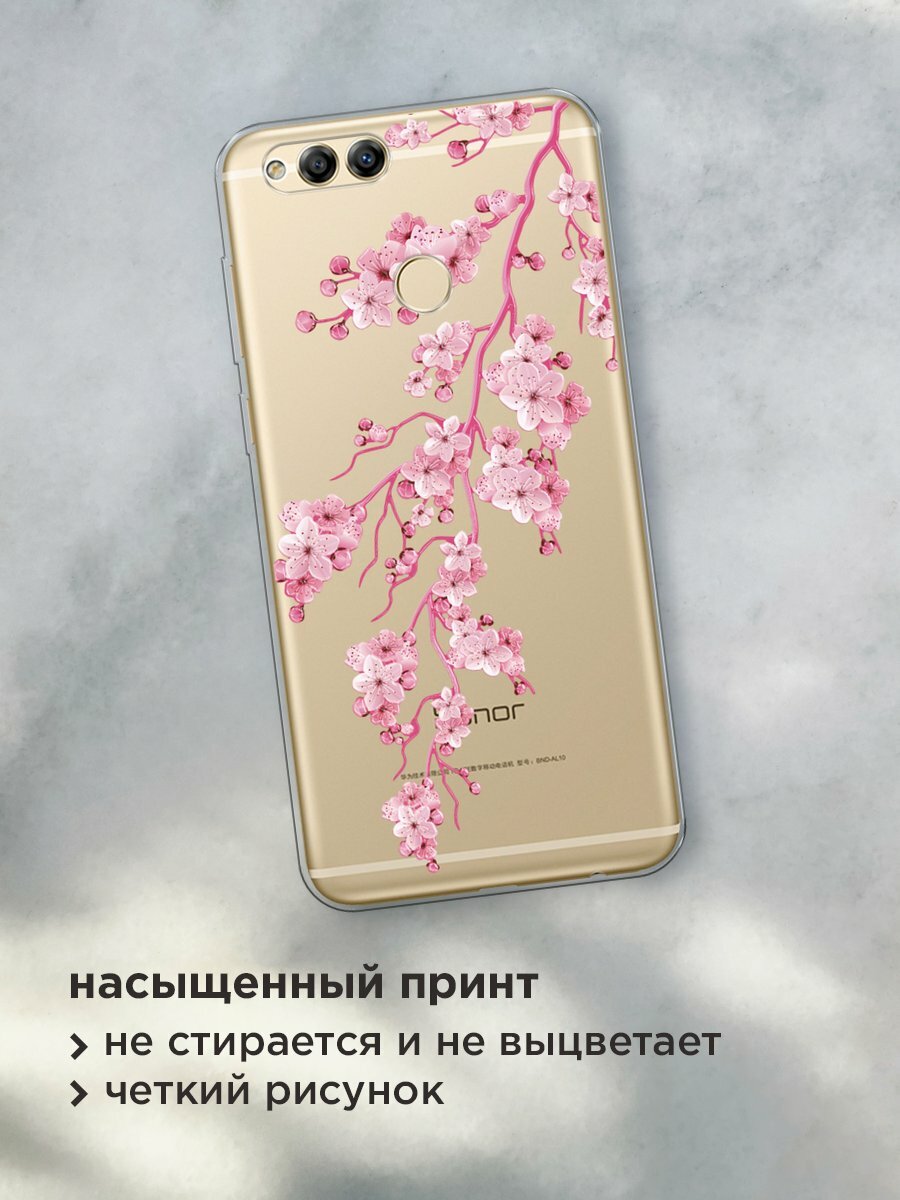 Чехол на Honor 7X / Хонор 7Х с принтом "Ветка сакуры 2" — фото 1