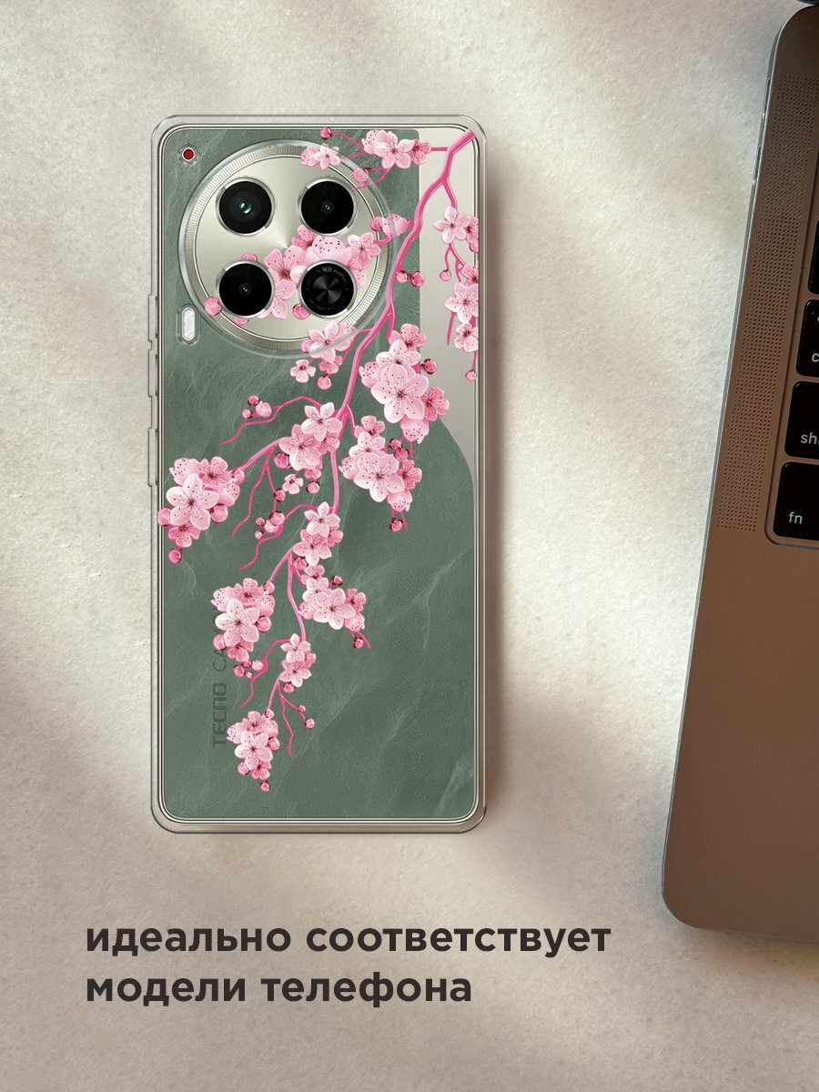 Чехол на Tecno Camon 30 5G / Текно Камон 30 5G с принтом "Ветка сакуры 2" — фото 1