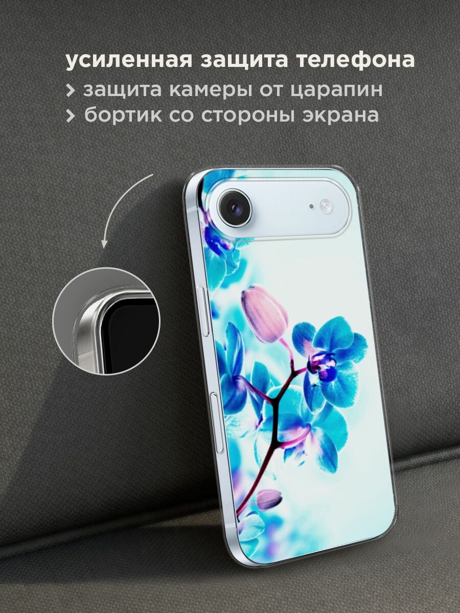 Чехол на Apple iPhone Air / Айфон Айр с принтом "Голубая орхидея" — фото 1